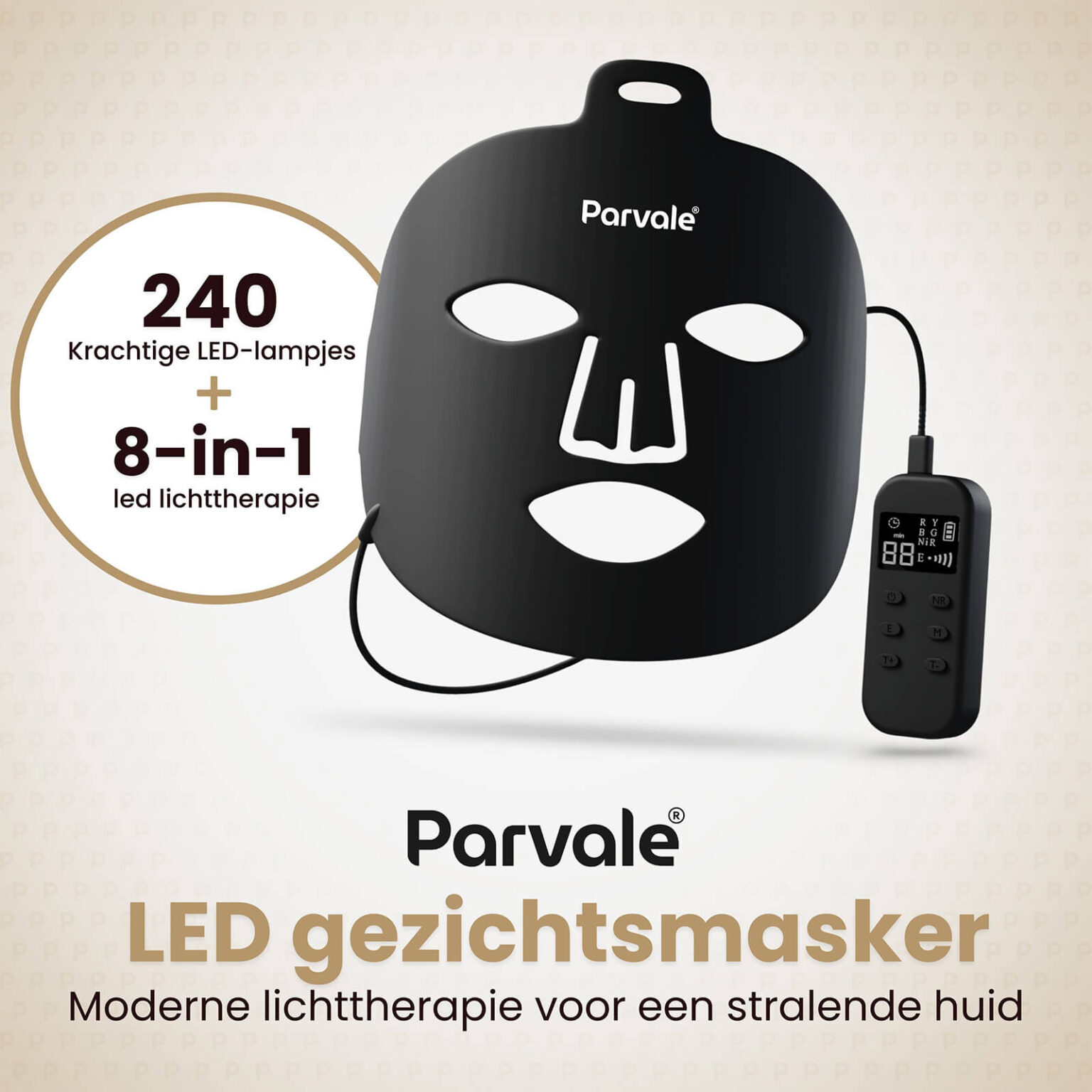 LED Gezichtsmasker Zwart | Betaalbare huidverzorging | Parvale®